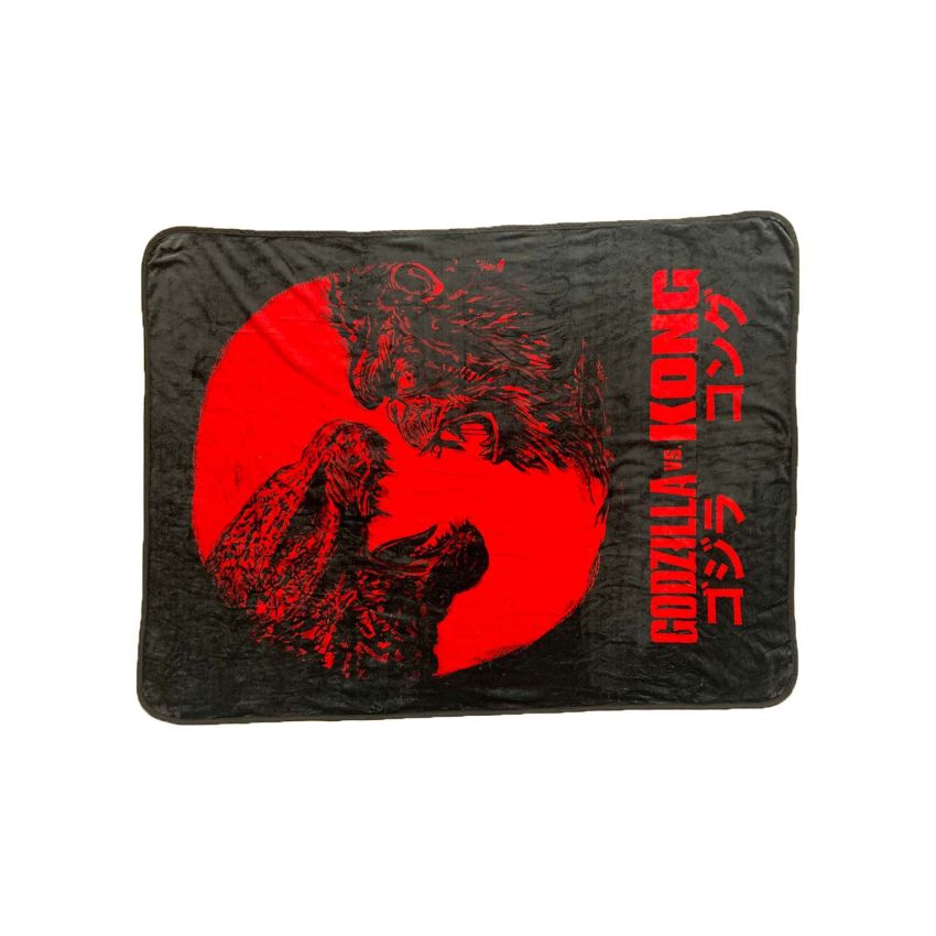 Godzilla Vs Kong Face Off Kanji Throw Blanket