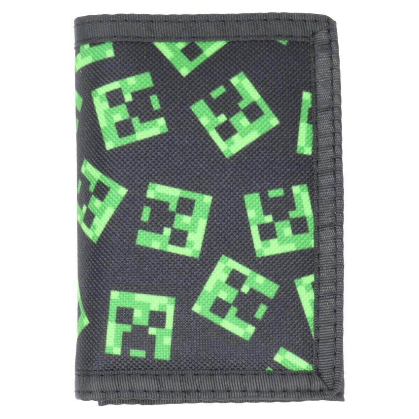 Minecraft Creeper Face Collage Kids Trifold Wallet